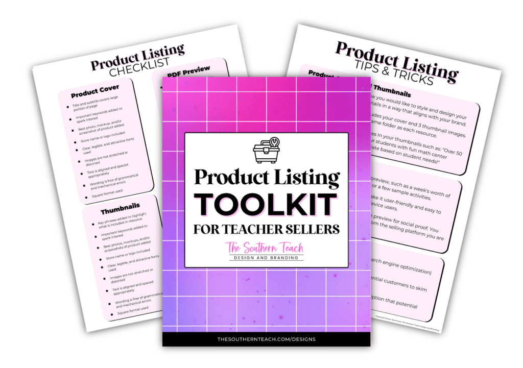 Product Listing Toolkit - The Southern Teach Designs - Branding for TPT ...